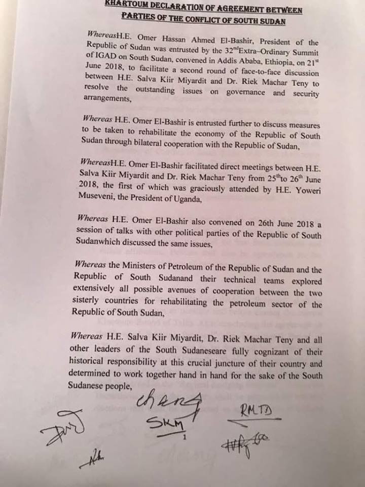 Khartoum Declaration – Khartoum to assume control of South Sudan's ...